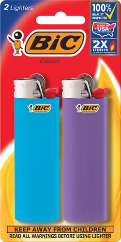 Bic Classic Full Size Lighters 2 Lighter Pack, Colors May Vary