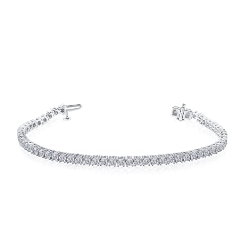 Beyond Brilliance 1/2 Carat Round Natural Diamond Tennis Bracelets for Women | Miracle-plated Sterling Silver Bracelets | Fine Jewelry for Her | Gift Box Included