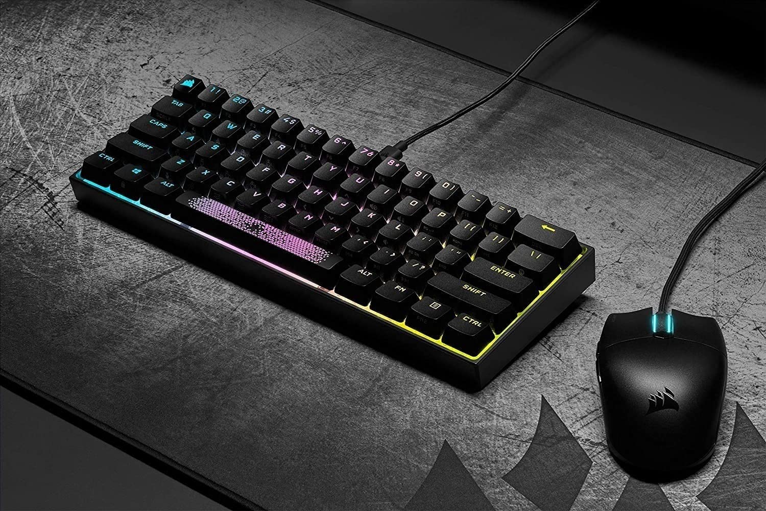 HIZLJJ Mechanical Gaming Keyboard, Adjustable RGB Lighting Single Keys, Small and Portable, Fast Rebound/Quick Response