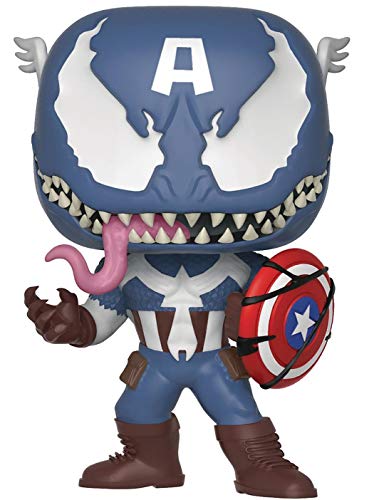 POP Marvel: Venom - Venomized Captain America Funko Pop Vinyl Figure (Bundled with Compatible Pop Box Protector Case), Multicolored, 3.75 inches