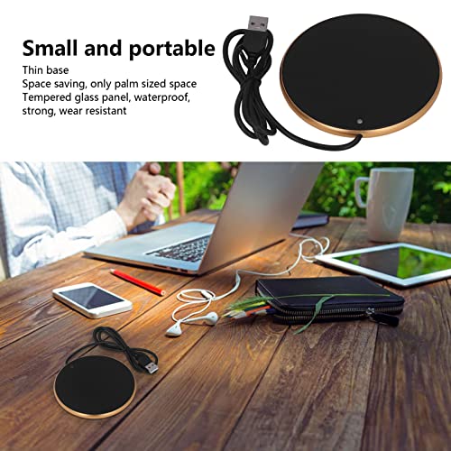 Coffee Mug Warmer, 55°C Constant Coffee Cup Warmer Heating Mat Electric Beverage Warmer for Tea Water Milk(Gold)