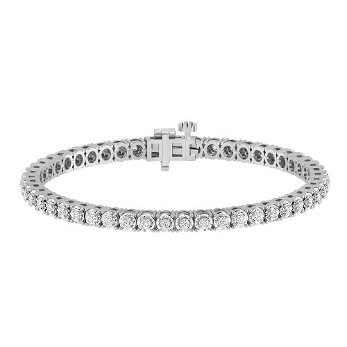 Beyond Brilliance 1.00 Carat Round Natural Diamond Tennis Bracelets for Women | Sterling Silver Bracelet | Fine Jewelry for Her | Timeless Design | Gift Box Included