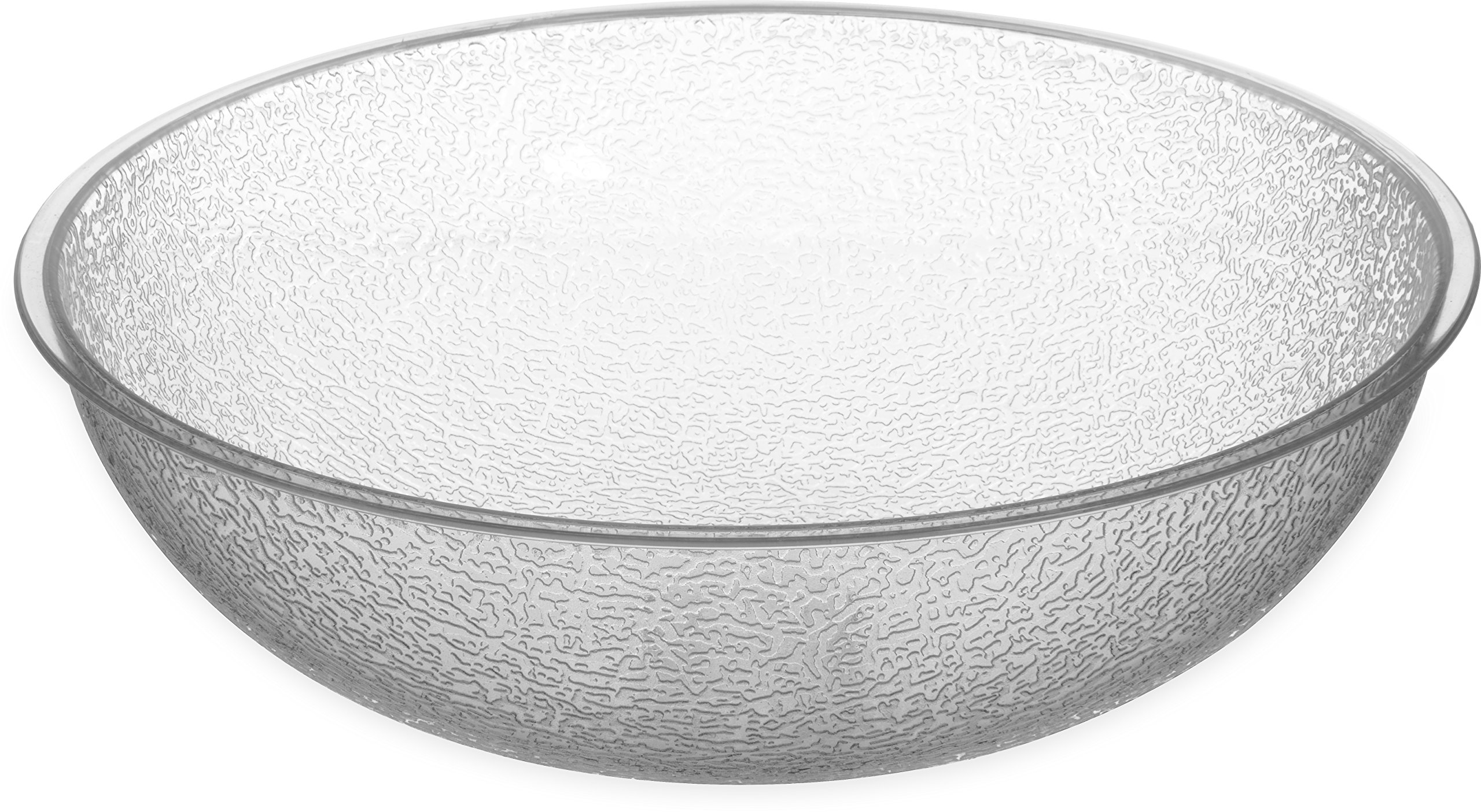 Carlisle FoodService Products 721207 Round Pebbled Salad Serving Bowl, 5.5 Quart, Clear