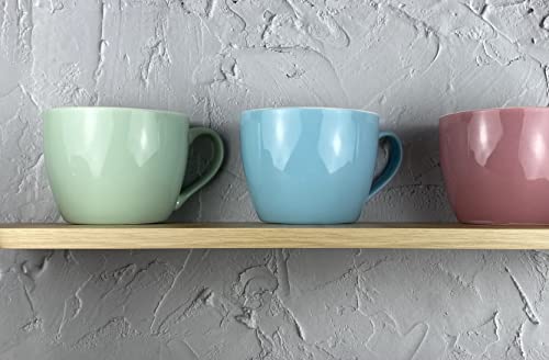 MECOWON 30 OZ Porcelain Coffee Mugs, Set of 2 Large Mugs for Soup, Cereal and Salad (blue)