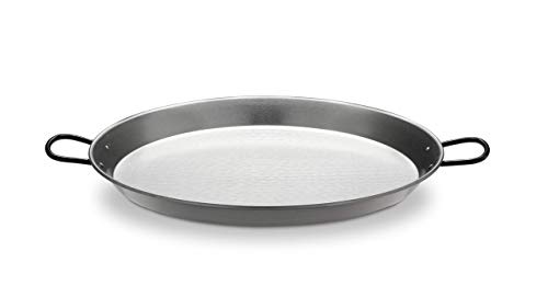 Castevia 24-Inch Polished Steel Paella Pan, 60cm / 20 Servings
