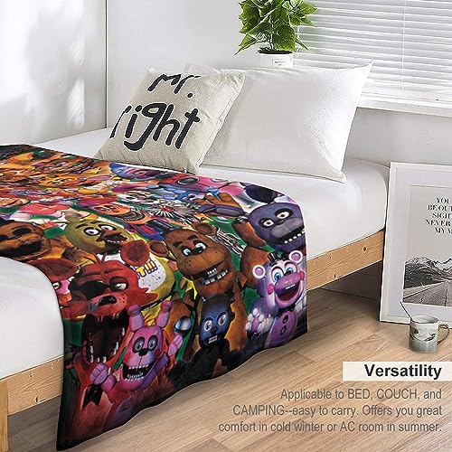 Five Nights Throw Blanket for Kids Boys Adult Flannel Blanket Soft Warm Plush Bedding for Decorate The Room 50"x40"
