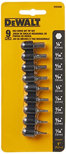 DEWALT Hex Bit Set, 9-Piece (DW2068)