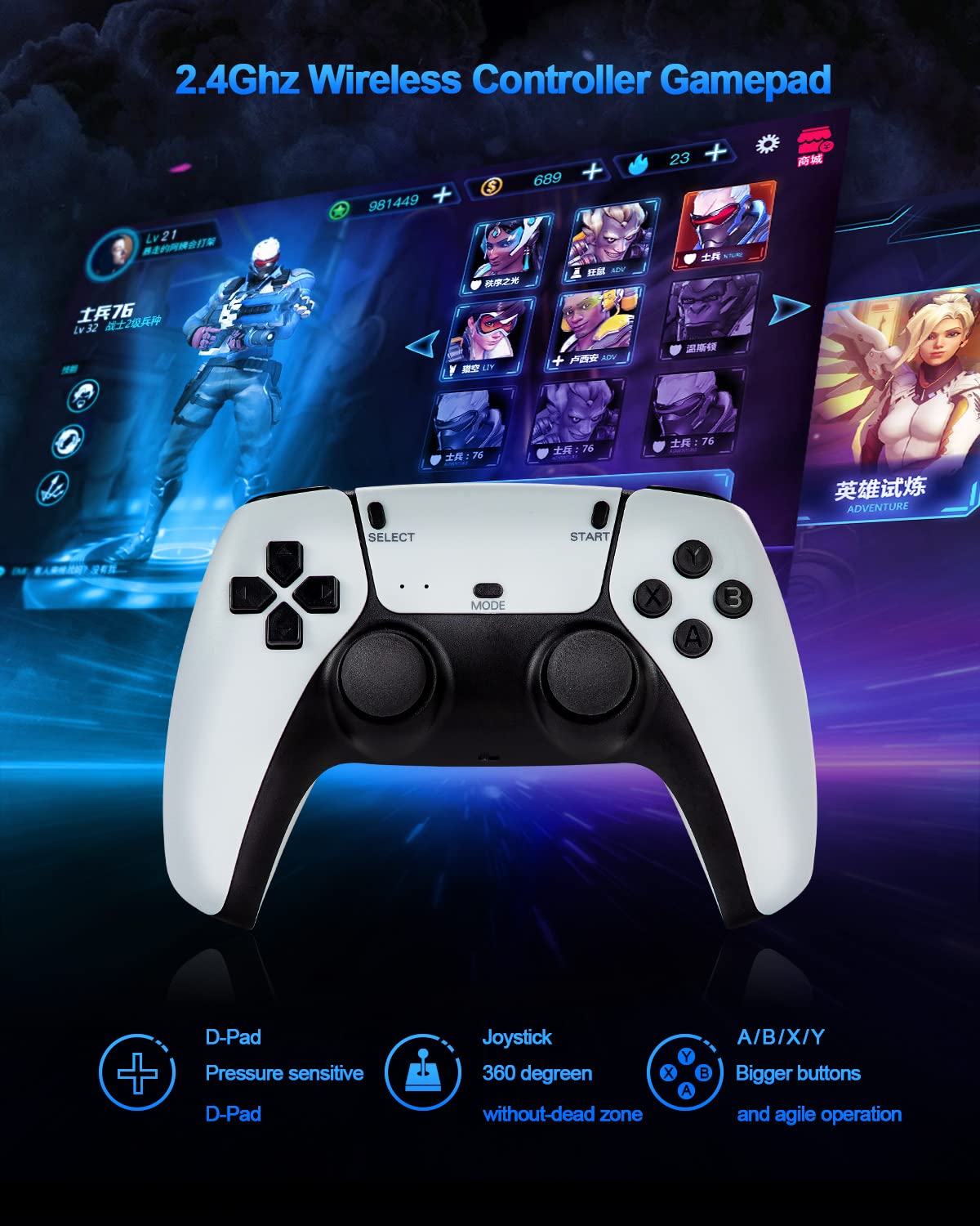 U9 Retro Game Console, Plug and Play Video Games Built-in 12000+ Classic Game 4K Ultra HD Game Stick with 2.4G Wireless Joystick Controller Supports 20+ Emulators…