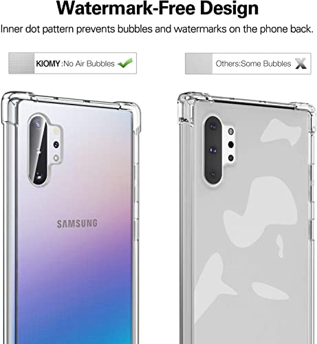 KIOMY Samsung Galaxy Note 10 Plus Case Diamond Clear with Hybrid Anti Yellow Design Hard PC Back Shell and TPU Raised Bezel Shockproof Bumper Protective Ultra Transparent Slim fit and Thin Phone Cover