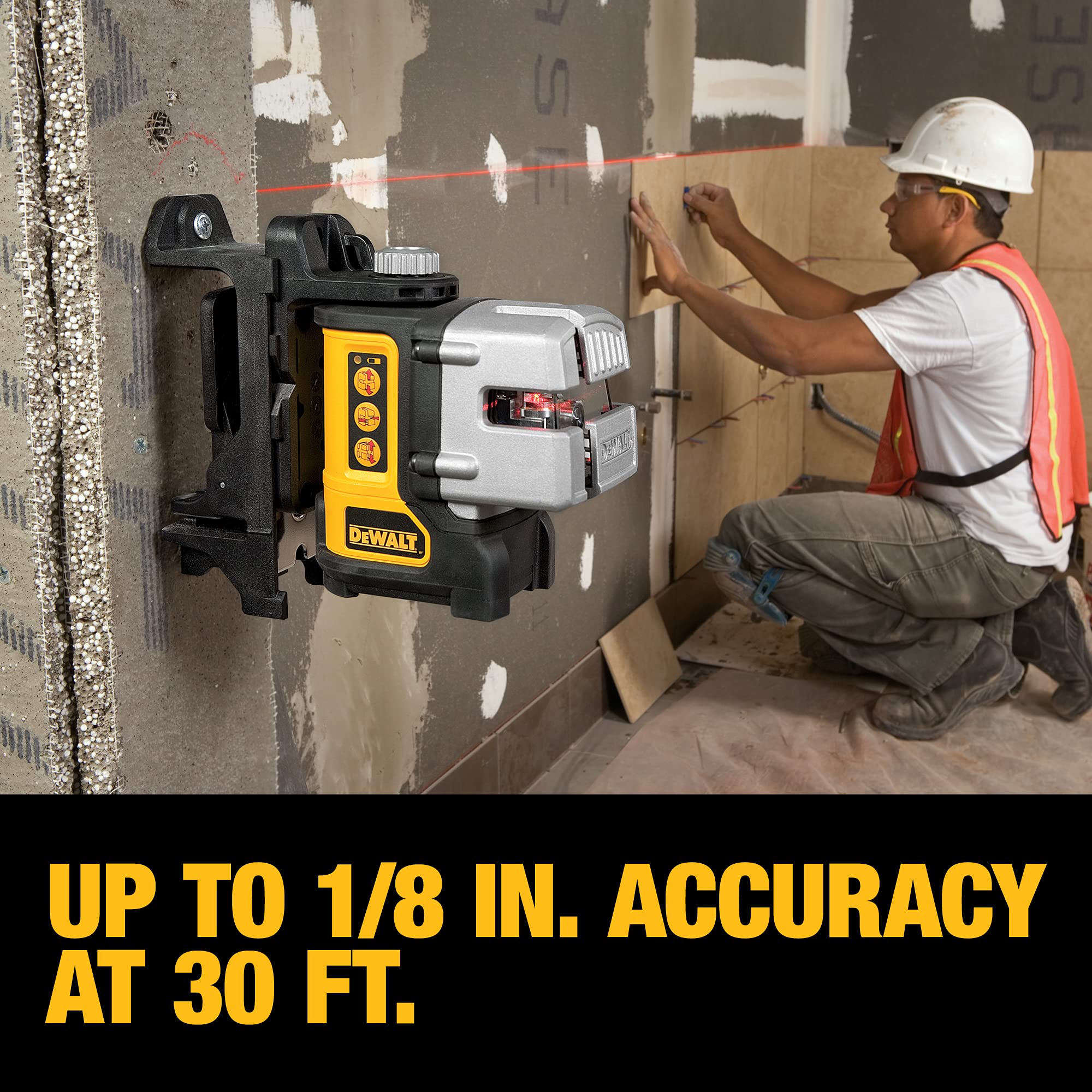 DEWALT Line Laser, Self-Leveling, Red, 3-Beam (DW089K)