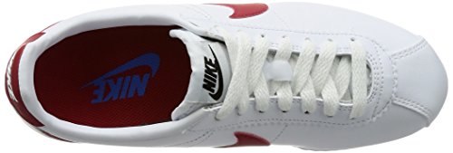 Nike Womens WMNS Classic Cortez Leather 807471 103 - Size 5W White/Varsity Red