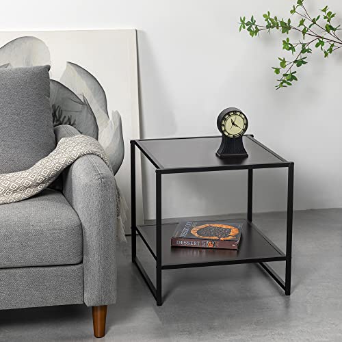 ZINUS Dane 20 Inch Black Frame Side Table / End Table / Easy Assembly, Rich black wood grain (Espresso)
