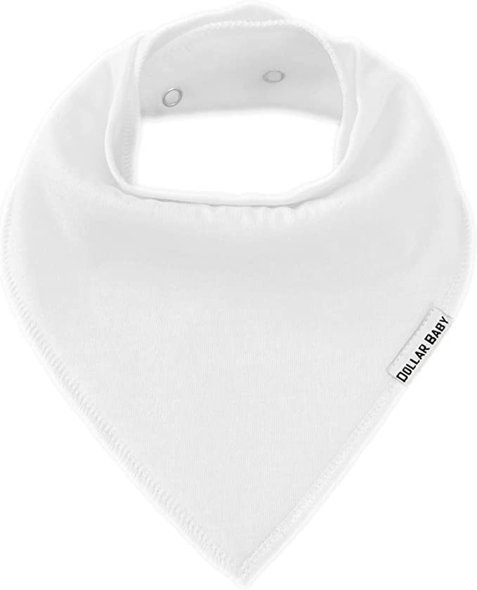 Dollarbaby Bandana Drool Bibs 10 Pack Solid Basic Color Baby Bibs for Boys, Girls, Unisex for Teething and Drooling (Black, Gray & White)
