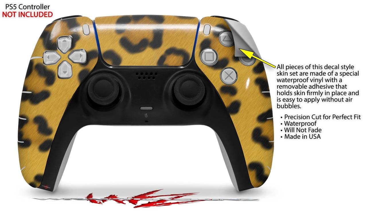 WraptorSkinz Skin Wrap compatible with Sony PS5 DualSense Controller Leopard Skin (CONTROLLER NOT INCLUDED)