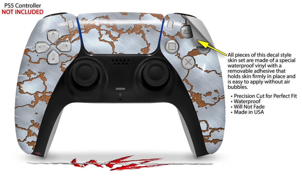 WraptorSkinz Skin Wrap compatible with Sony PS5 DualSense Controller Rusted Metal (CONTROLLER NOT INCLUDED)