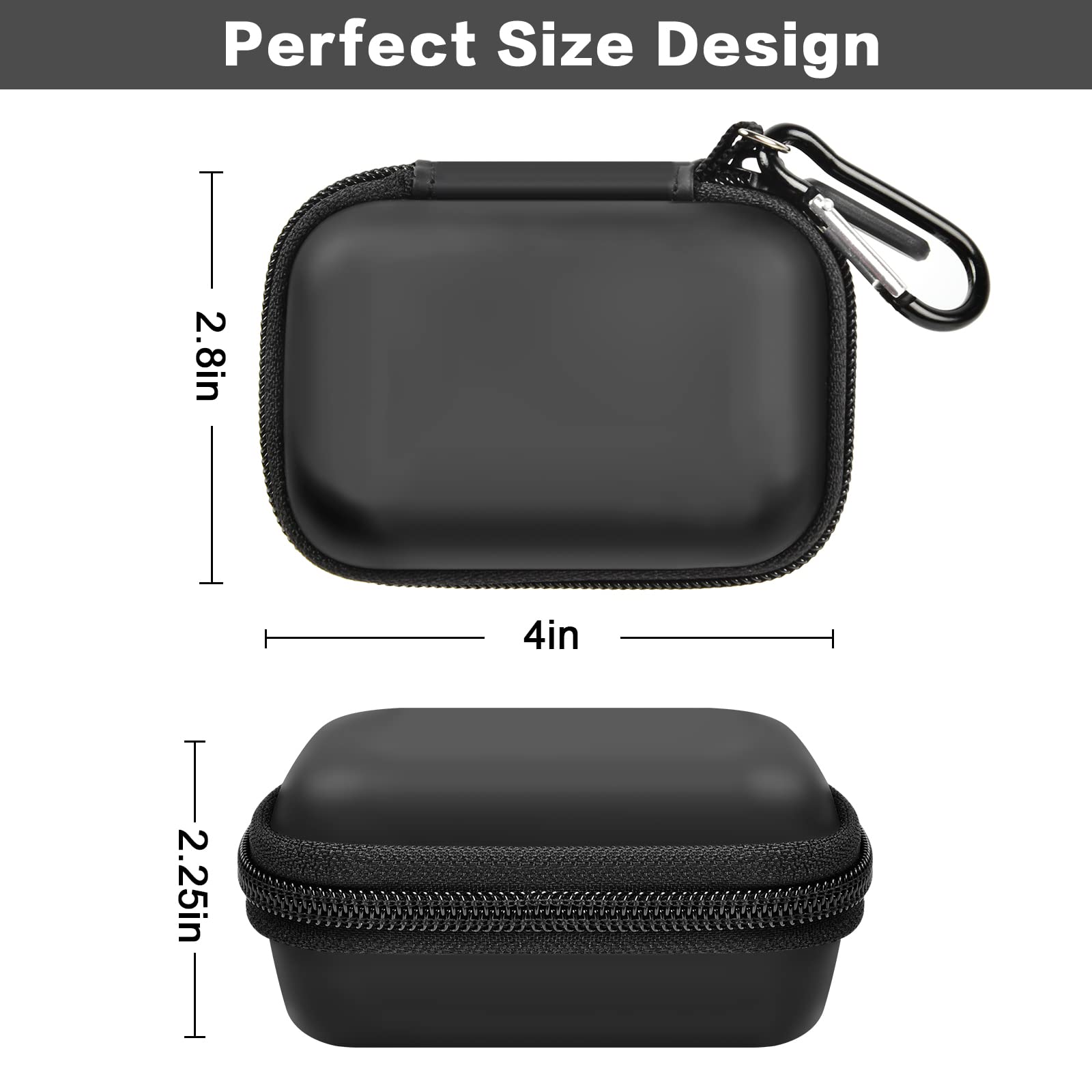Casmilee Wireless Lavalier Microphone Case for MAYBESTA Professional Microphone, Bluetooth, USB, Waterproof, Scratch Resistant, Carabiner Design, 4x2.8x2.25 Inches