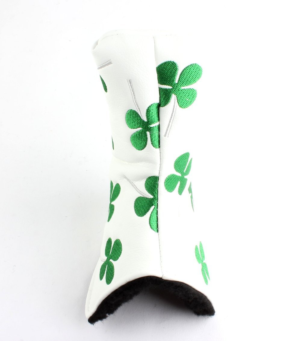 Baby flower Golf Green Clover Black Inside White Putter Cover Headcover For Scotty Cameron Ping blade