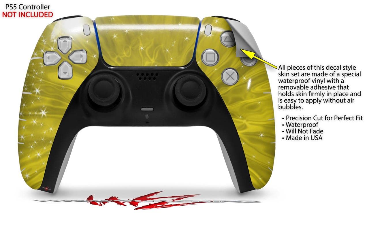 WraptorSkinz Skin Wrap compatible with Sony PS5 DualSense Controller Stardust Yellow (CONTROLLER NOT INCLUDED)