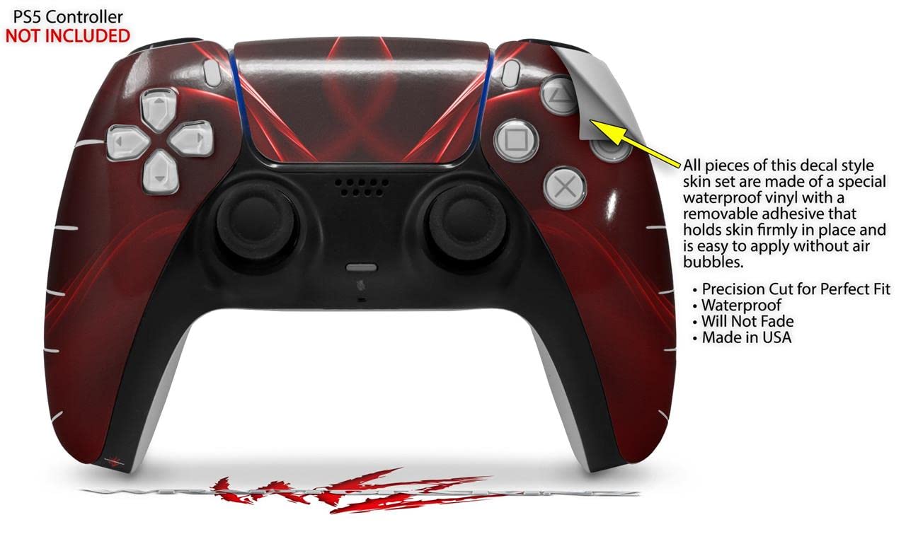 WraptorSkinz Skin Wrap compatible with Sony PS5 DualSense Controller Abstract 01 Red (CONTROLLER NOT INCLUDED)