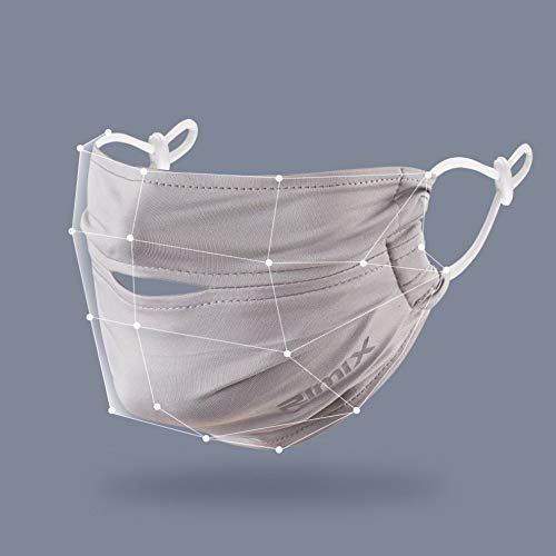 CHANGGER RIMIX Adjustable Sunscreen Mask with Ice Silk,Lugs Ear Reusable Masks for Riding and Running Black
