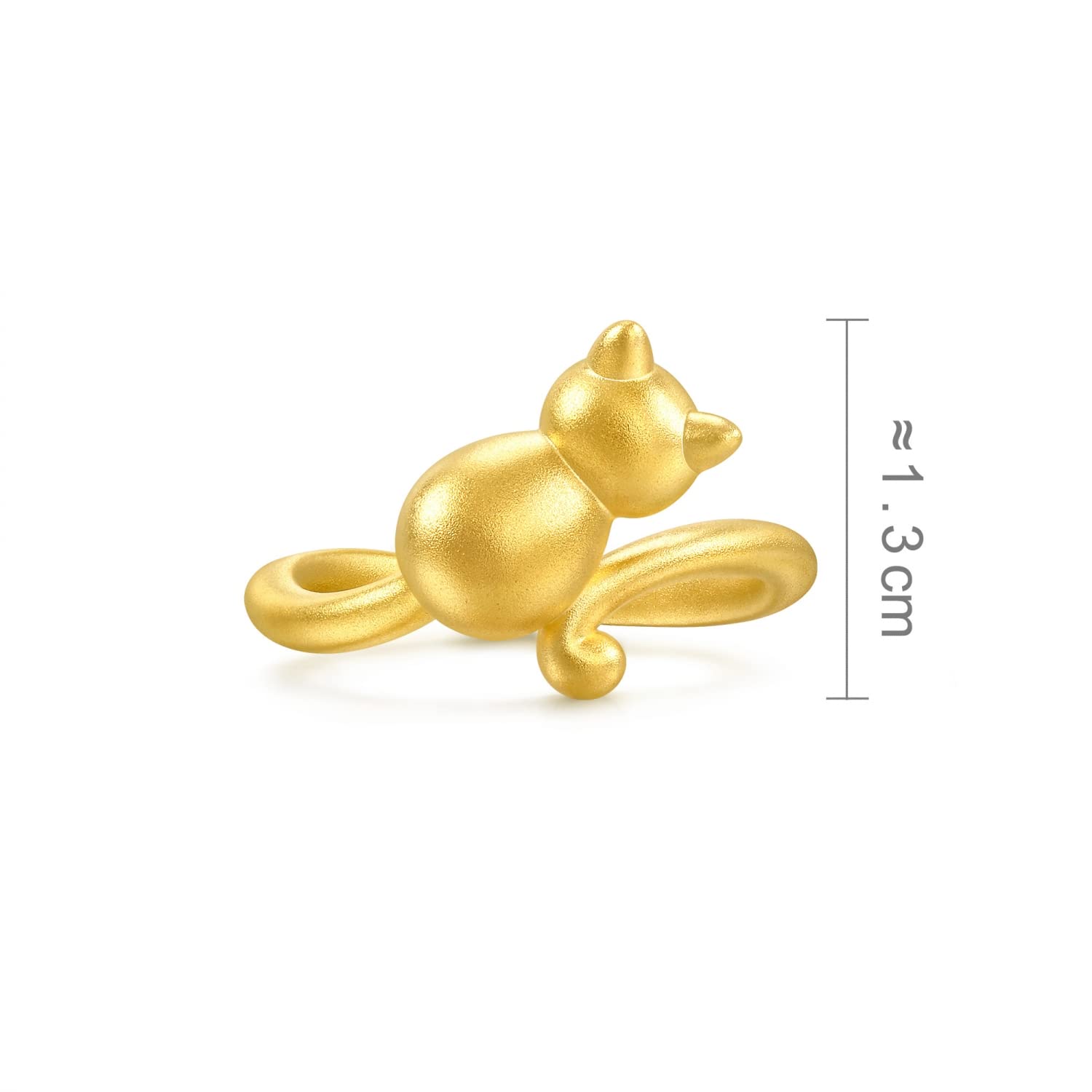 CHOW SANG SANG 999 24K Solid Gold Cute Kitten Band Ring for Women 93770R | Our Size 12 / US 5.5