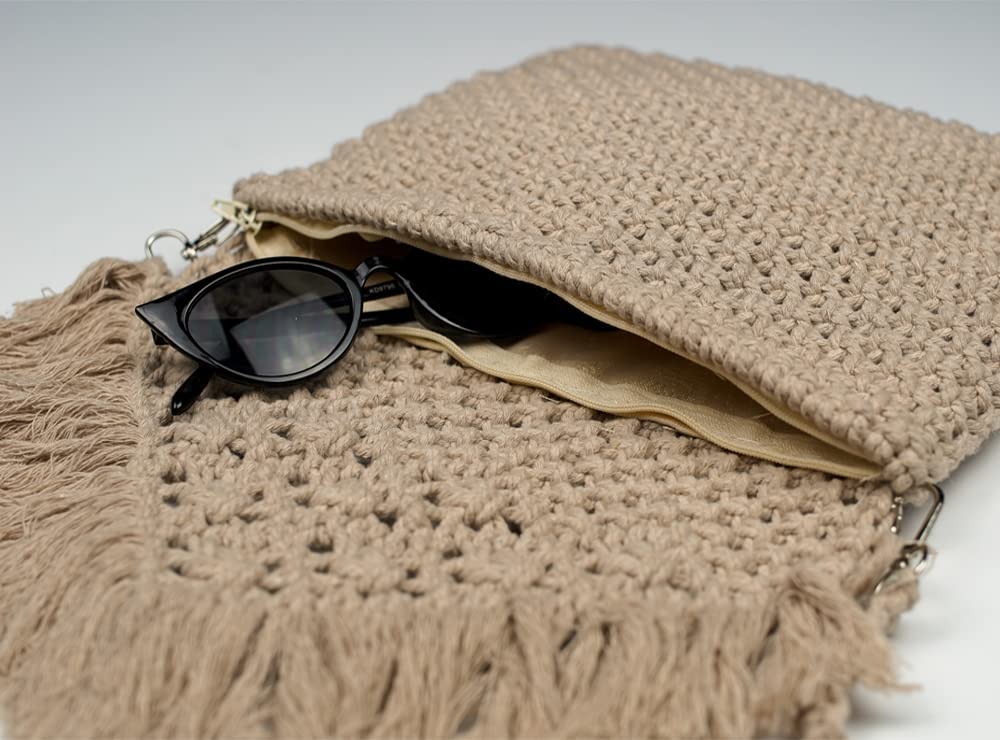 Wicker Purses for Women, Handmade Straw Bag, Rattan Purse (Khaki)
