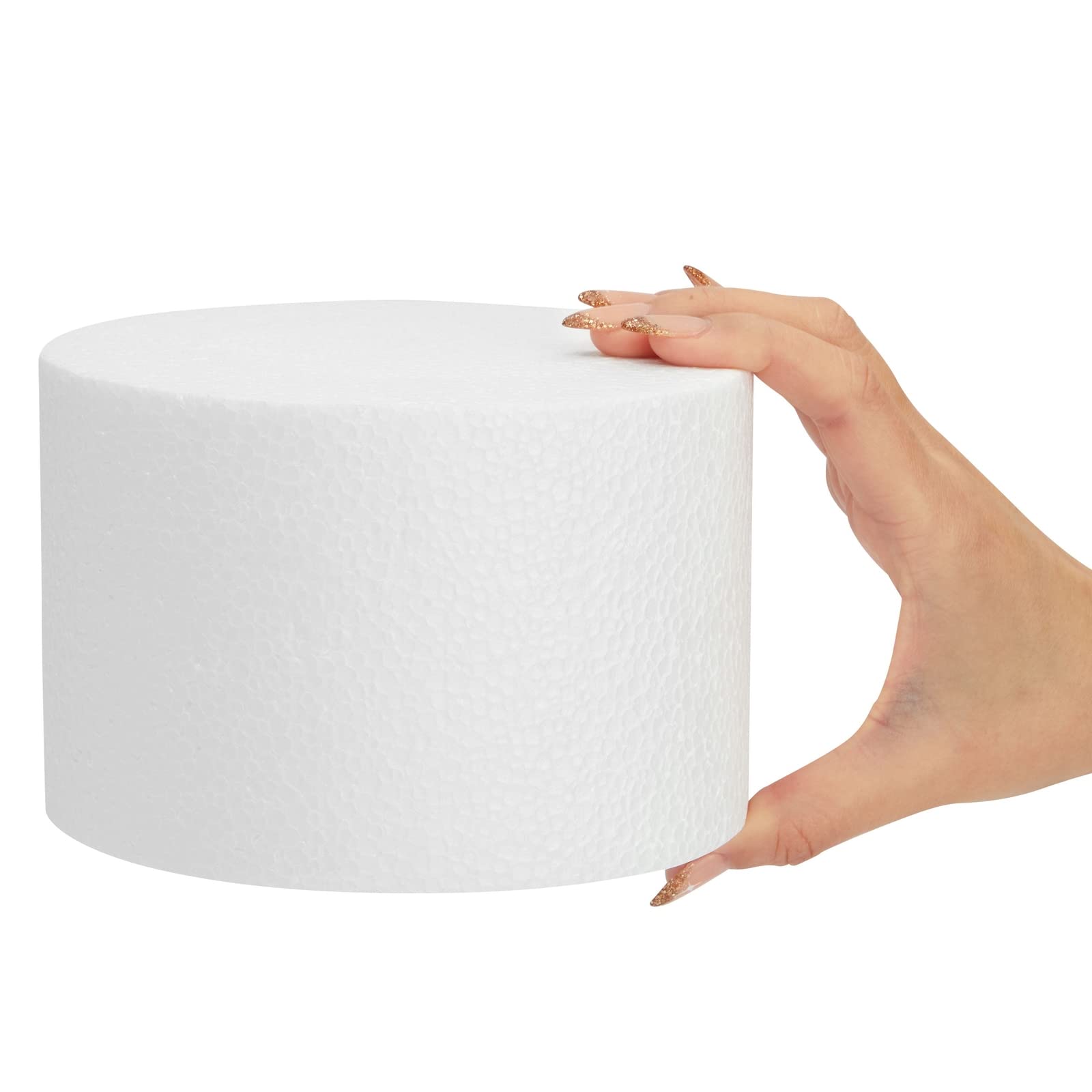 Bright Creations 2 Pack Foam Cake Dummies, 6x4 Inch Dummy Rounds for Decorating, Fake Wedding Cake