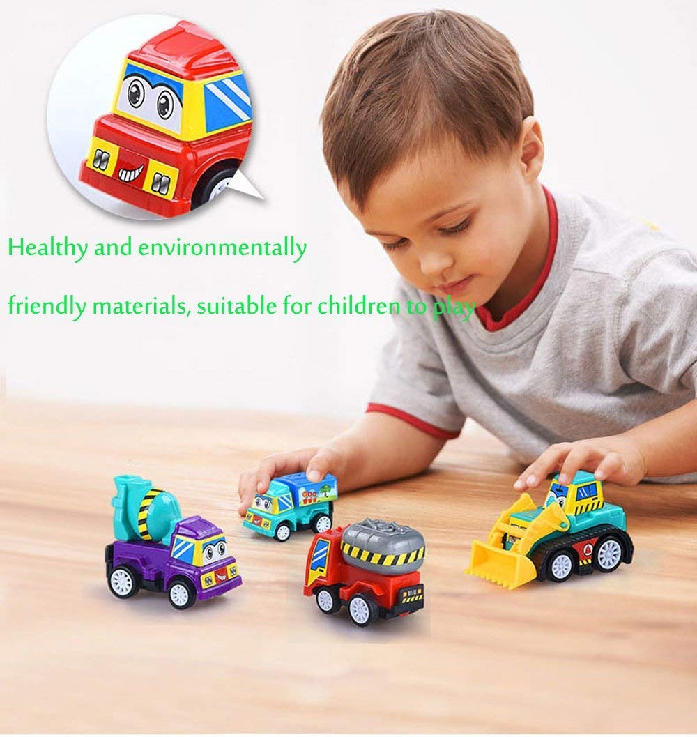 M-jump Pull Back Vehicles , 12 Pack Assorted Construction Vehicles Toy , Vehicles Truck Mini Car Toy For Kids Toddlers Boys,Pull Back and Go Car Toy Play Set