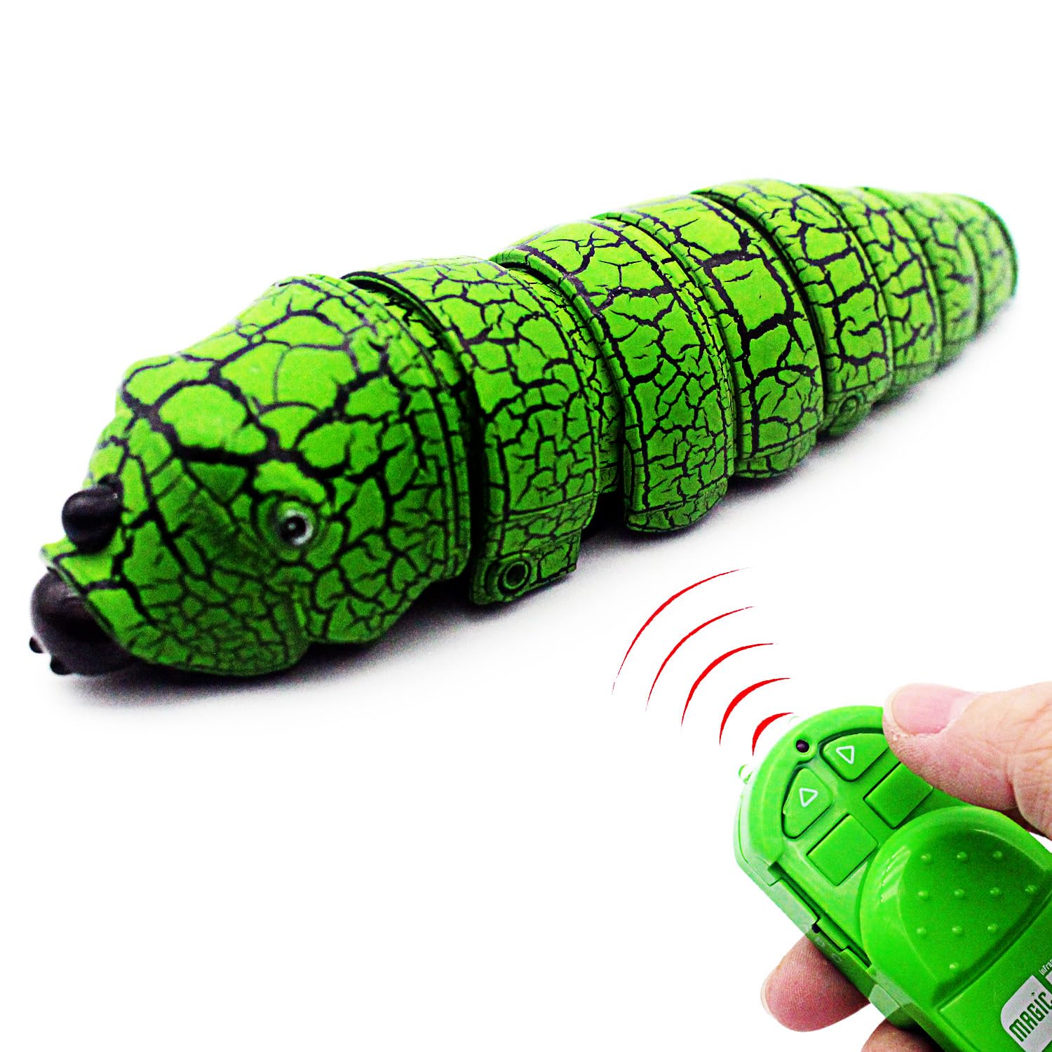 Tipmant RC Bug Remote Control Worm Realistic Caterpillar Inchworm Electronic Animal Toys Fake Insect Car Vehicle Kids Birthday Gifts (Green)