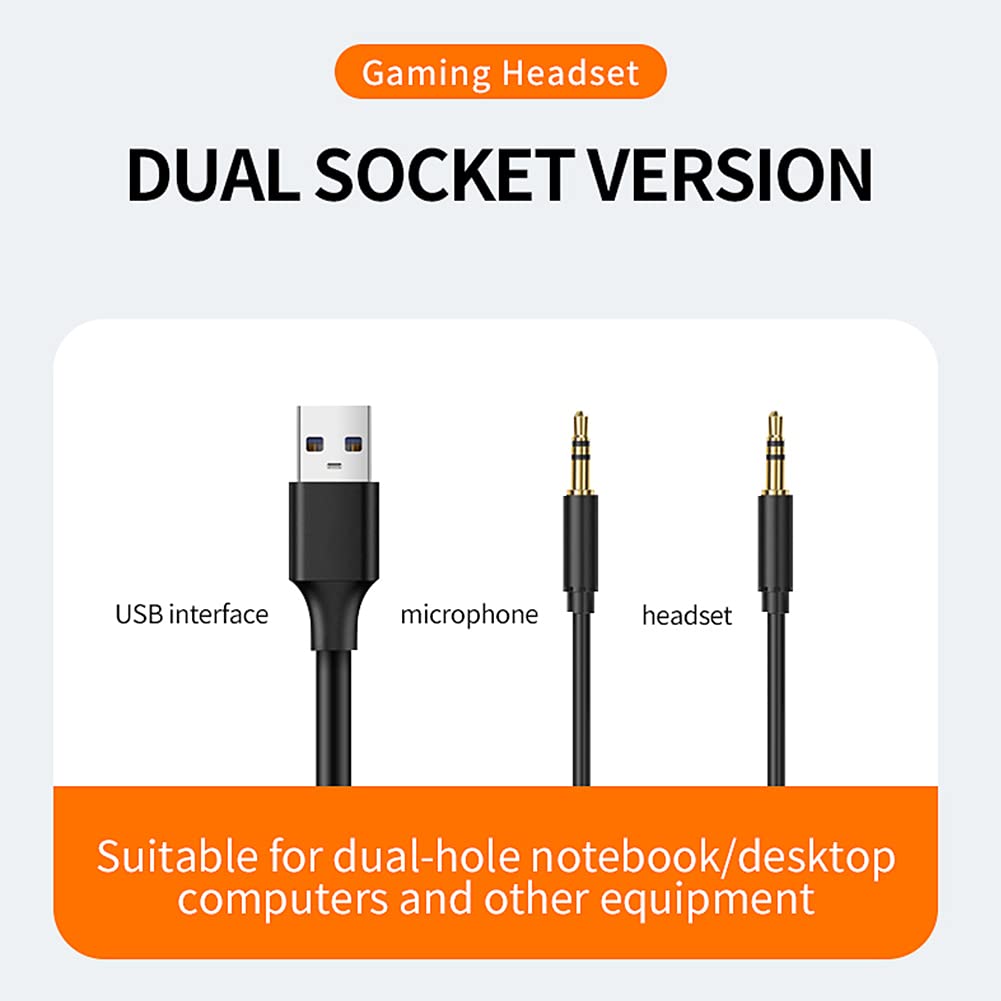 CALIDAKA Gaming Headset Music for PC 50mm Driver with Noise Canceling Mic Wired RGB LED(Black)