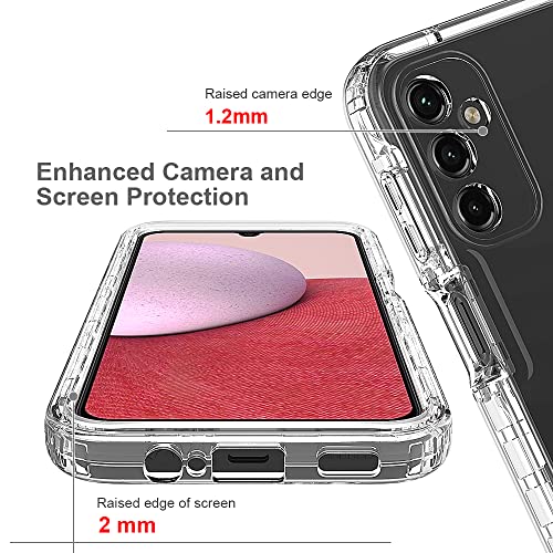 Dzxouui for Samsung A14 5G Case with [2 Pack] Screen Protector, Heavy Duty Shockproof Bumper Full Body Transparent Soft TPU Protection Cover Phone Cases for Samsung Galaxy A14 5G, Clear