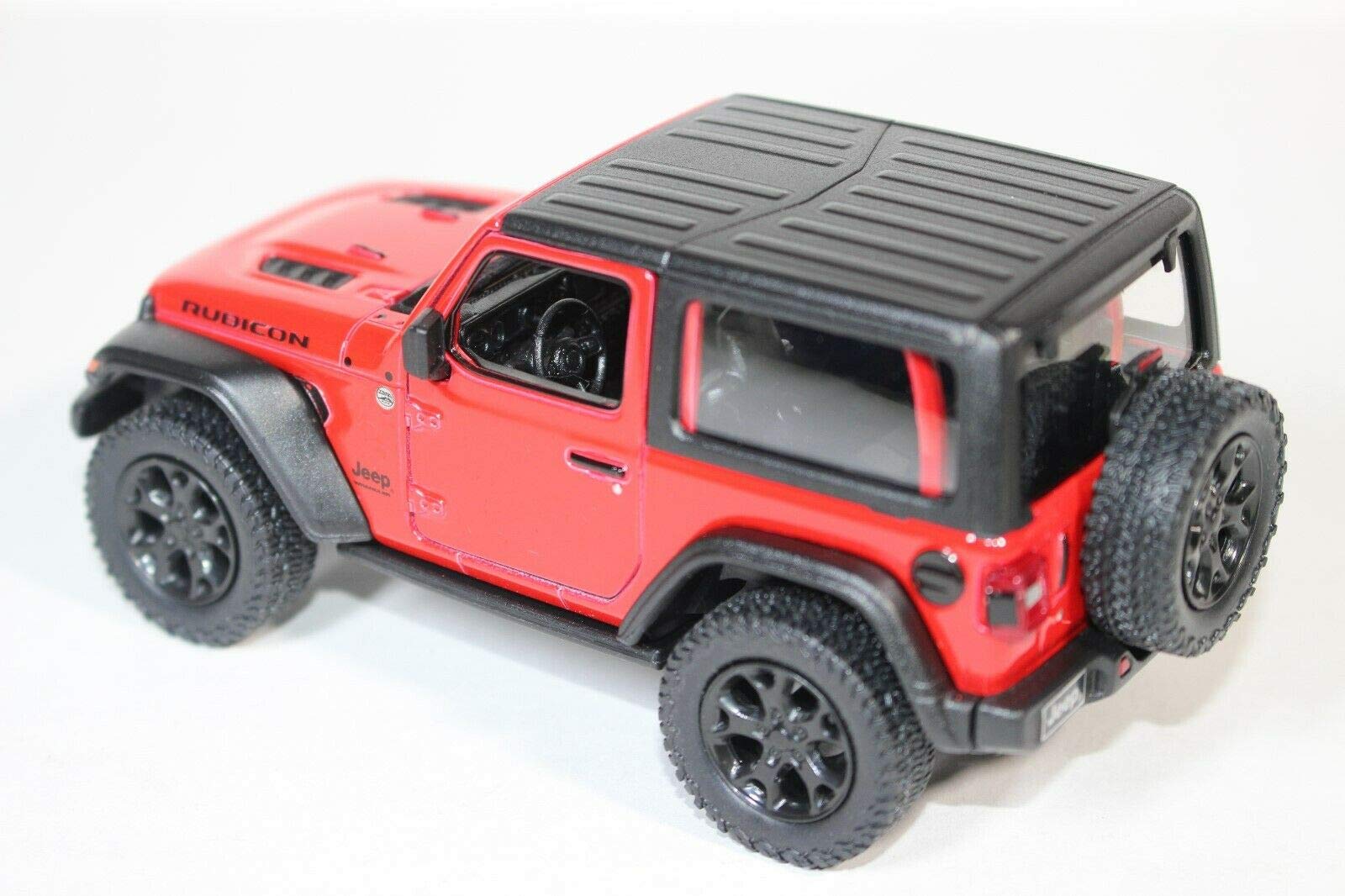 KiNSMART 2018 Jeep Wrangler Rudicon Hard Top Red 5" 1:34 Scale Die Cast Metal Model Toy w/ Pullback Action