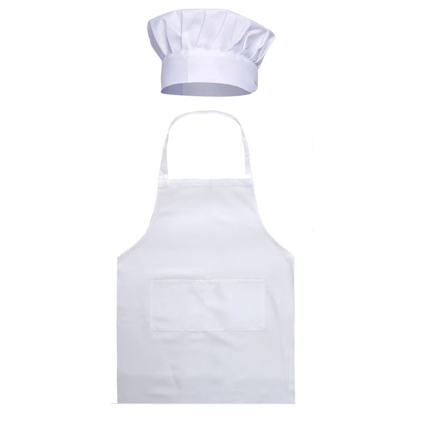 GOESUP Chef Apron Hat Set Adjustable Apron with Butcher Hat Baker Costume for Men and Women