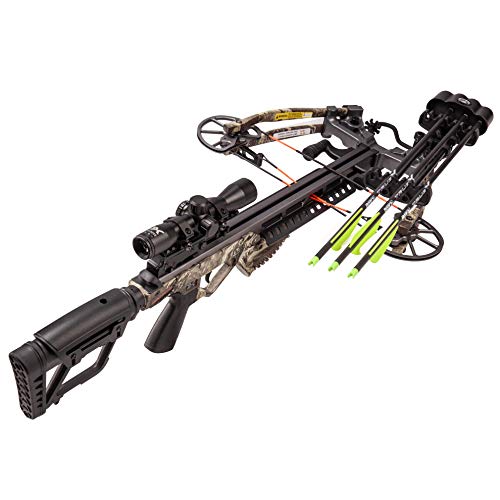 Bear X Constrictor Ready to Shoot Crossbow Package with Scope, Quiver, Bolts, Cocking Rope, and Wax, Strata Finish