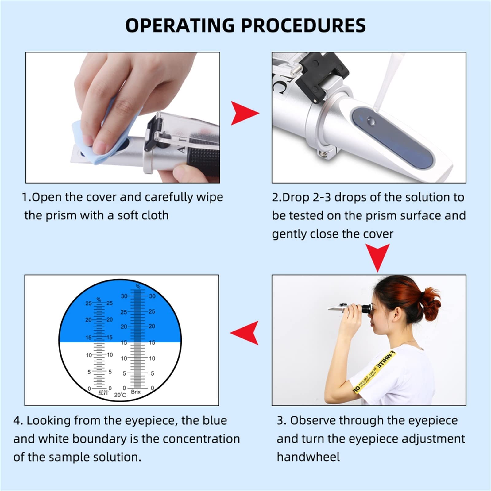 Digital Tester 4 in 1 Engine Fluid Glycol Antifreeze Freezing Point Car Battery Refractometer Antifreeze Tester
