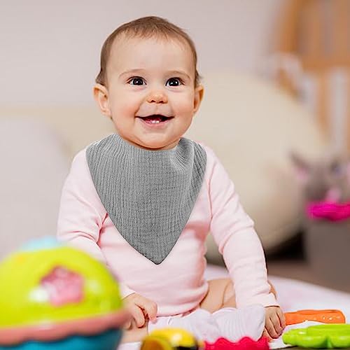 HBselect Muslin Baby Bibs 12 Pack Baby Bandana Bibs 100% Cotton for Unisex Boys Girls Absorbent Bib for Teething Drooling