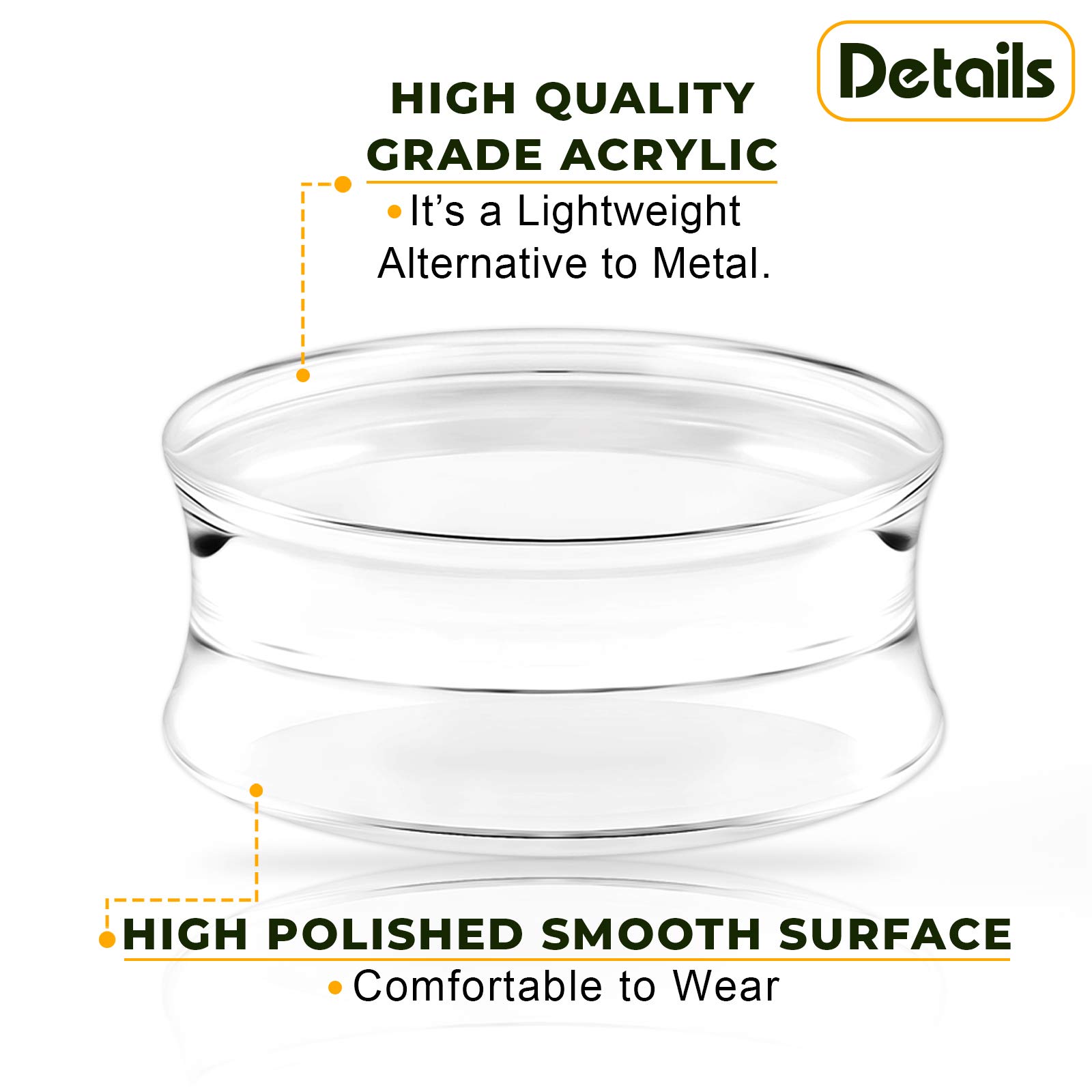 BIG GAUGES Pair of Acrylic 3/4 19mm Clear Double Flared Saddle Piercing Jewelry Ear Stretcher Solid Plugs Flesh Earring Lobe BGDFP 10746