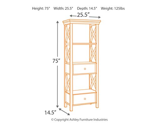 Signature Design by Ashley Bolanburg Cottage Chic Display Cabinet or Bookcase, Antique White