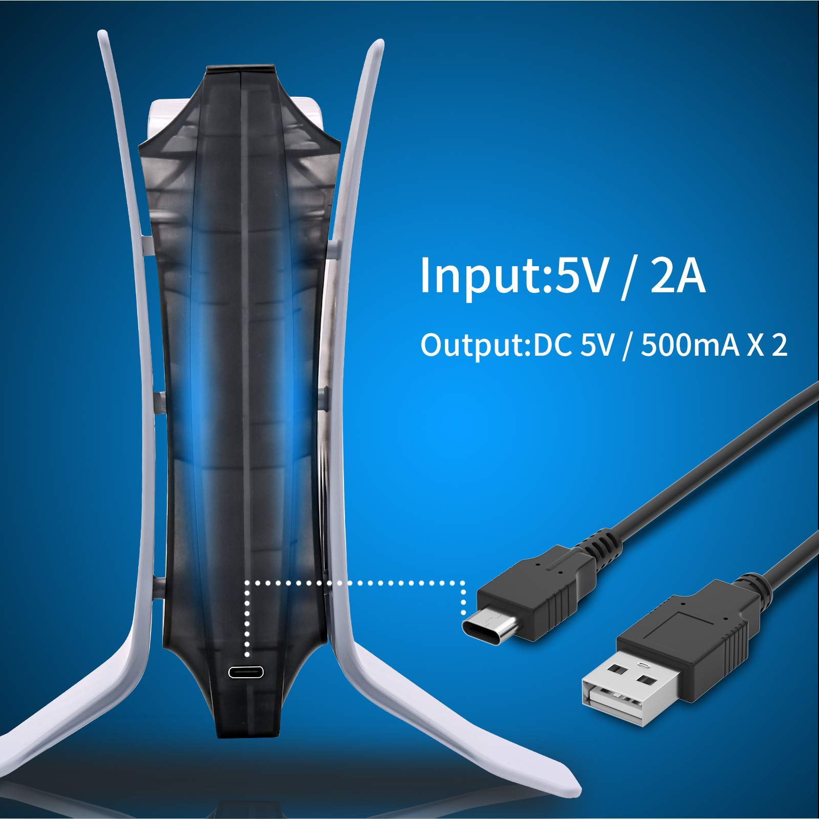 PS5 Controller Accessories, PS5 Controller Charger Station and PS5 Cooling Fans with LED Indicator