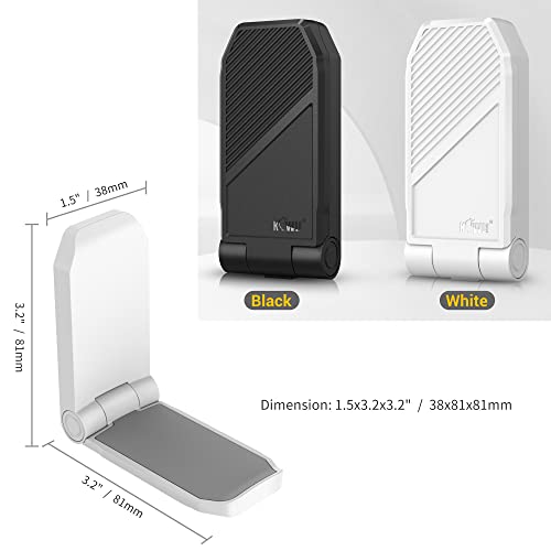 KIWIFOTOS 2 PackA dhesive Desk Headphone Hanger, PC Gaming Headset Holder Stand, Adhesive Holder Mount for Wall, Foldable Headphones Hook Mount Under Desk - White,Two Pack