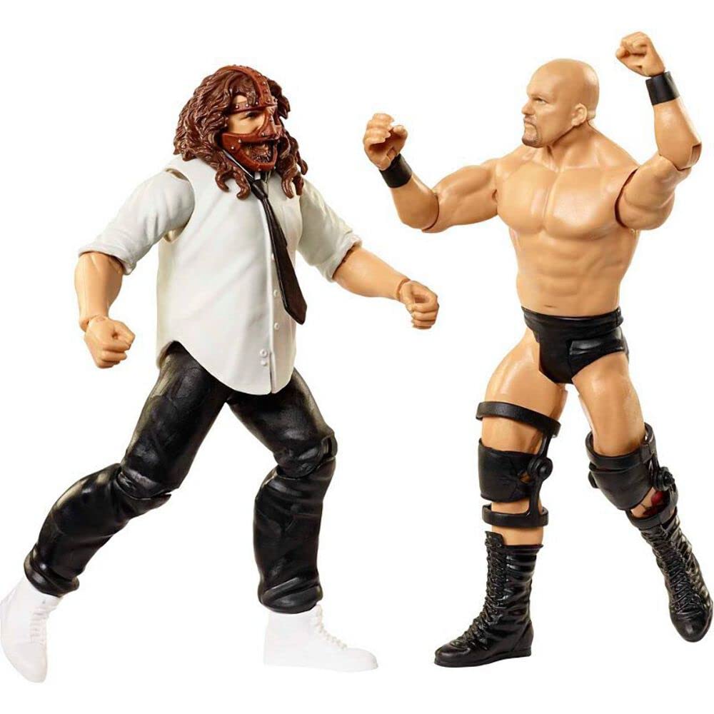 WWE MATTEL Stone Cold Steve Austin vs Mankind Championship Showdown 2 Pack 6 in Action Figures High Flyers Battle Pack for Ages 6 Years Old and Up