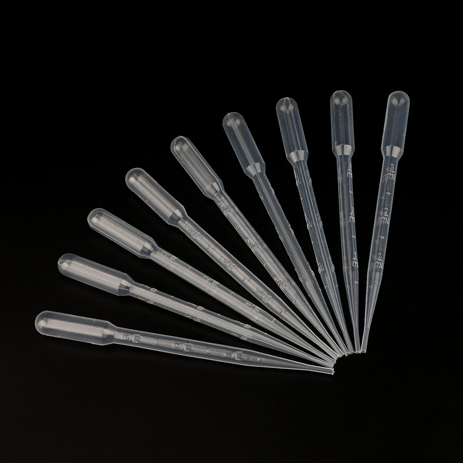 G2PLUS 100PCS 3ml Disposable Plastic Essential Oils Graduated Transfer Pipettes for Science Laboratory, Experiment, Essential Oils, Make up Tool