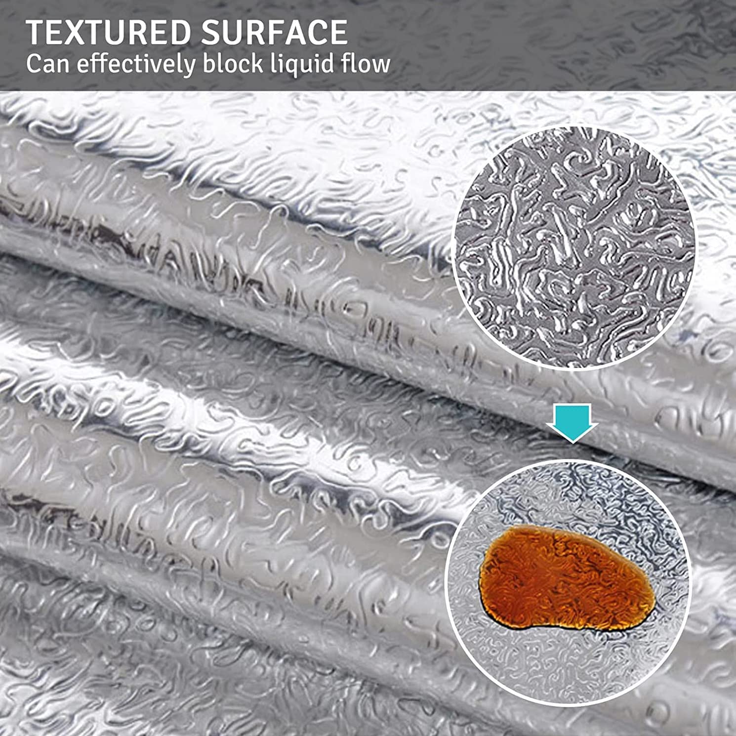 Beminh Kitchen Backsplash Wallpaper Stickers, Kitchen Stickers Self Adhesive Kitchen Aluminum Foil Stickers Oil Proof Waterproof Kitchen Stove Sticker (15.7X394 Inches)