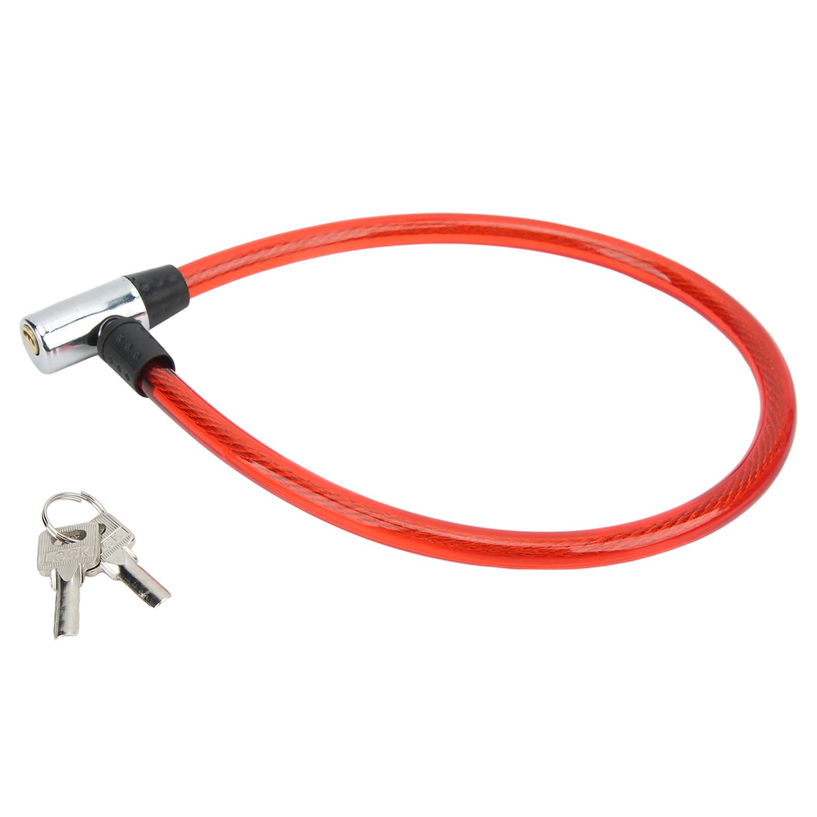 Beaswhca Mountain Bike Lock Cable Rugged Steel Wire Mountain Bike Motorcycle Door Lock Cable(red)