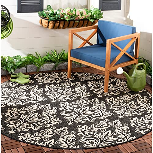SAFAVIEH Courtyard Collection 2' x 3'7" Black/Cream CY6930 Indoor/ Outdoor Waterproof Easy-Cleaning Patio Backyard Mudroom Accent-Rug