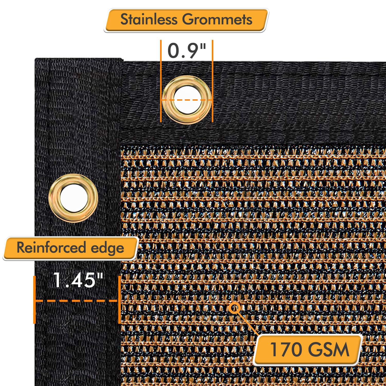 Cisvio 4ft x25ft Privacy Screen Fence Heavy Duty 170 GSM Wind Screen & dustproof Protective Covering Mesh Fencing for with Brass Grommets Outdoor Patio Lawn Garden Balcony Brown
