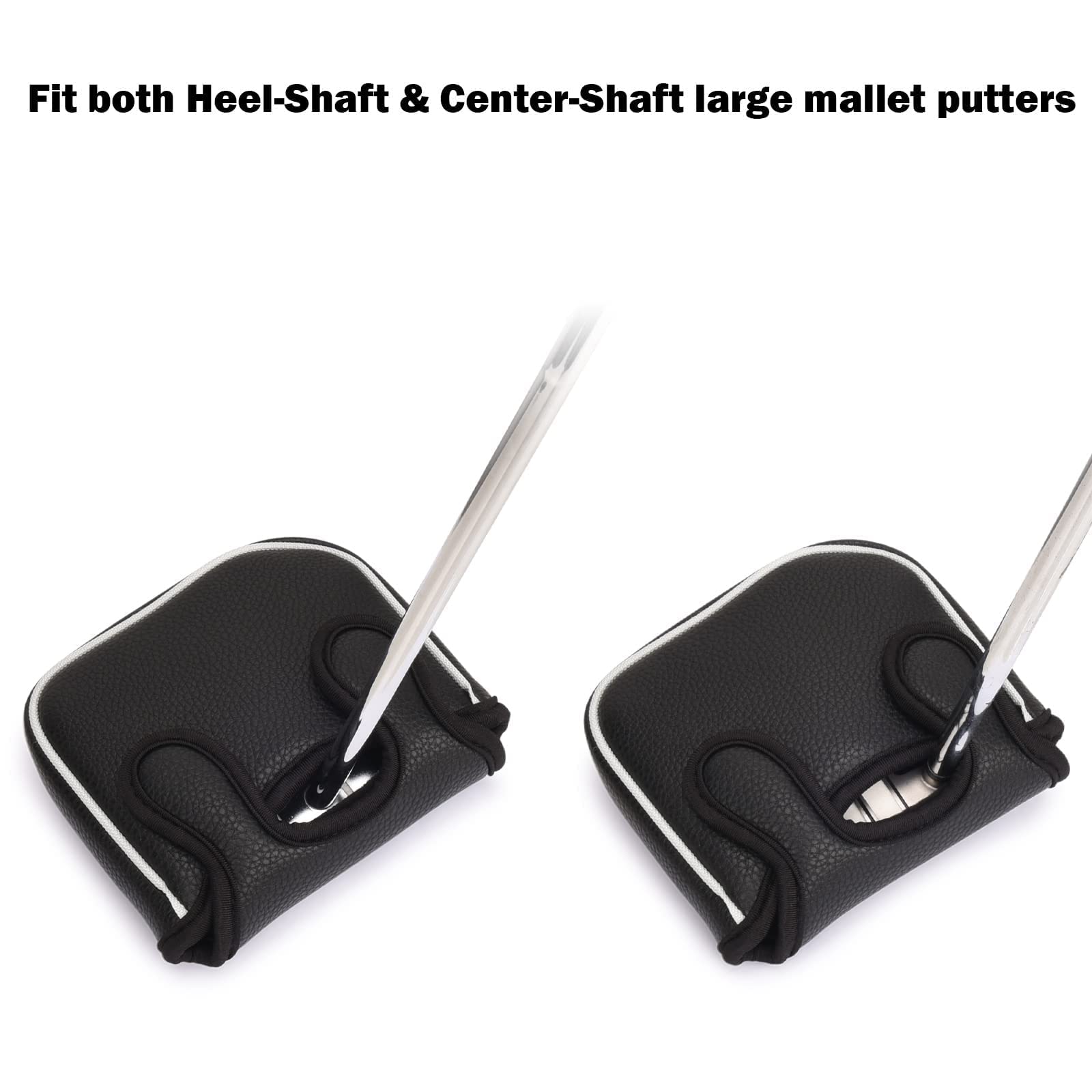BIG TEETH Golf Square Mallet Putter Cover Headcover fit Center Shaft and Heel Shaft Putters Both Putter Cover Mallet Magnetic Cover Golf Club Protector for Scotty Cameron Odyssey Waterproof
