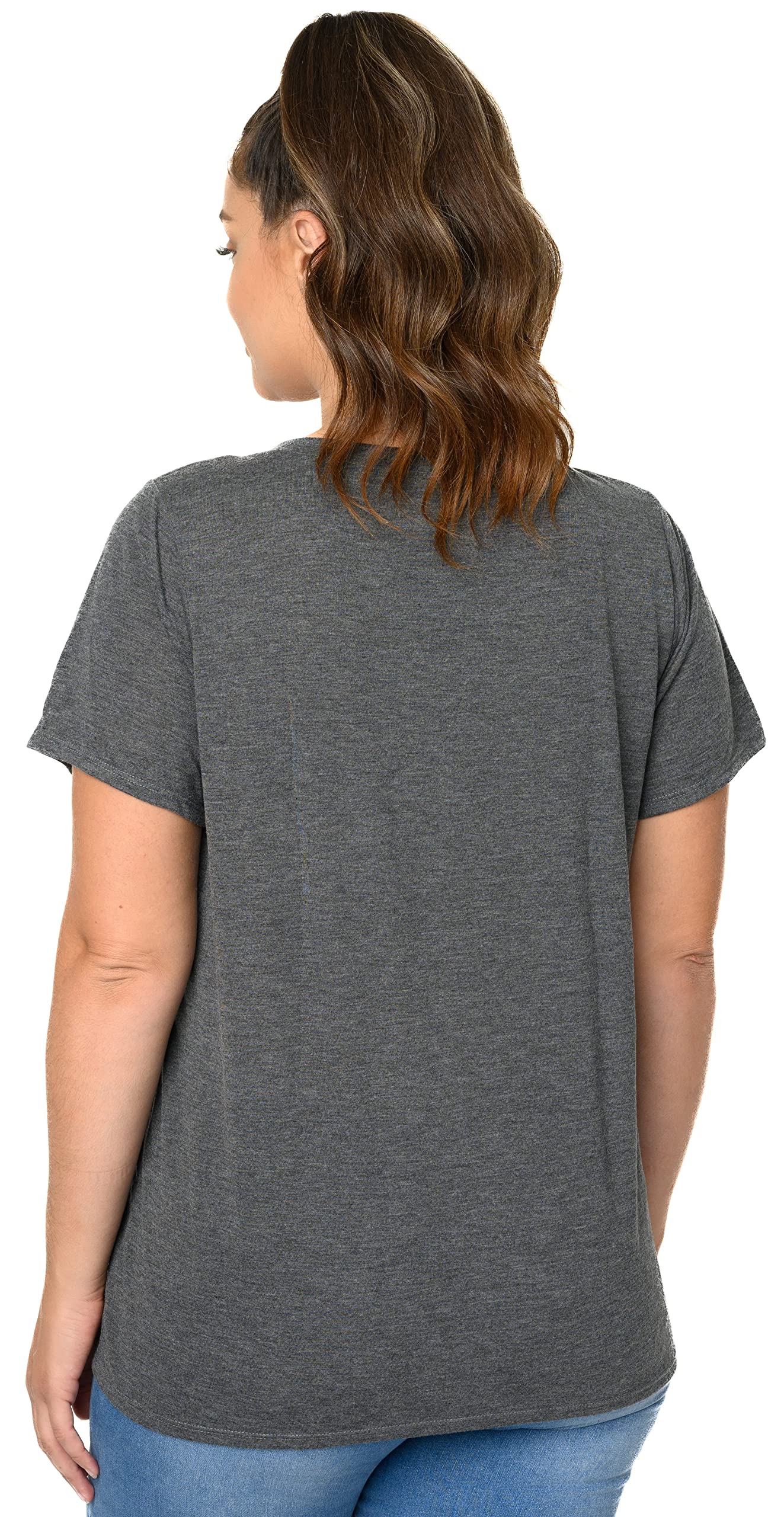 Beatles Plus Size Womens T-Shirt V-Neck Come Together Vintage Print (Charcoal, 4X)