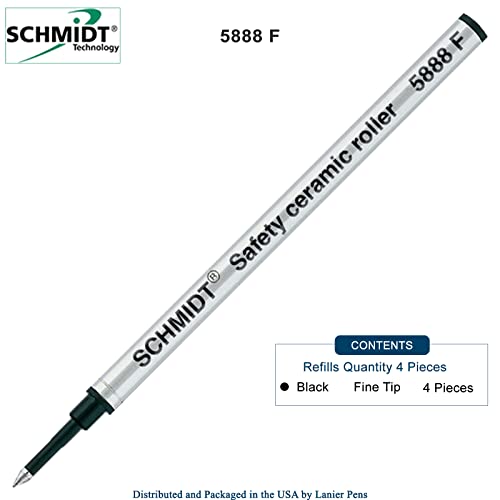 SCHMIDT 4 Pack - Black 5888 Fine Tip Metal Refill