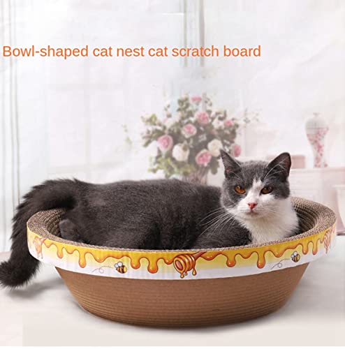 PetPhindU 2PCS Cardboard Cat Scratcher Corrugated Cat Scratcher Cat Scratch Ramp Cat Scratcher Little Scratchers Cat Scratch Bowl Cat Carpet Scratcher Scratchboard for Cat with Cat Grass and Catnip